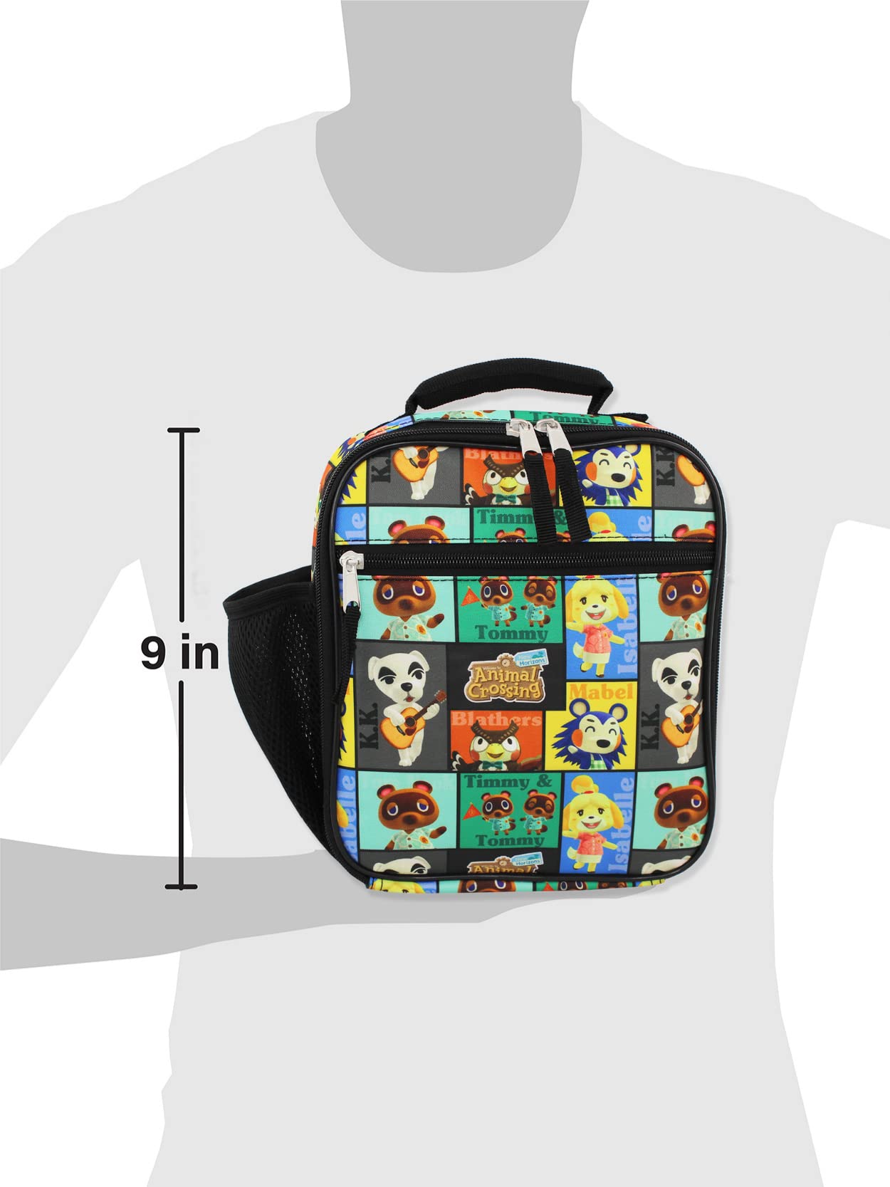 Nintendo Animal Crossing Kids Soft Insulated School Lunch Box (One Size, Black)
