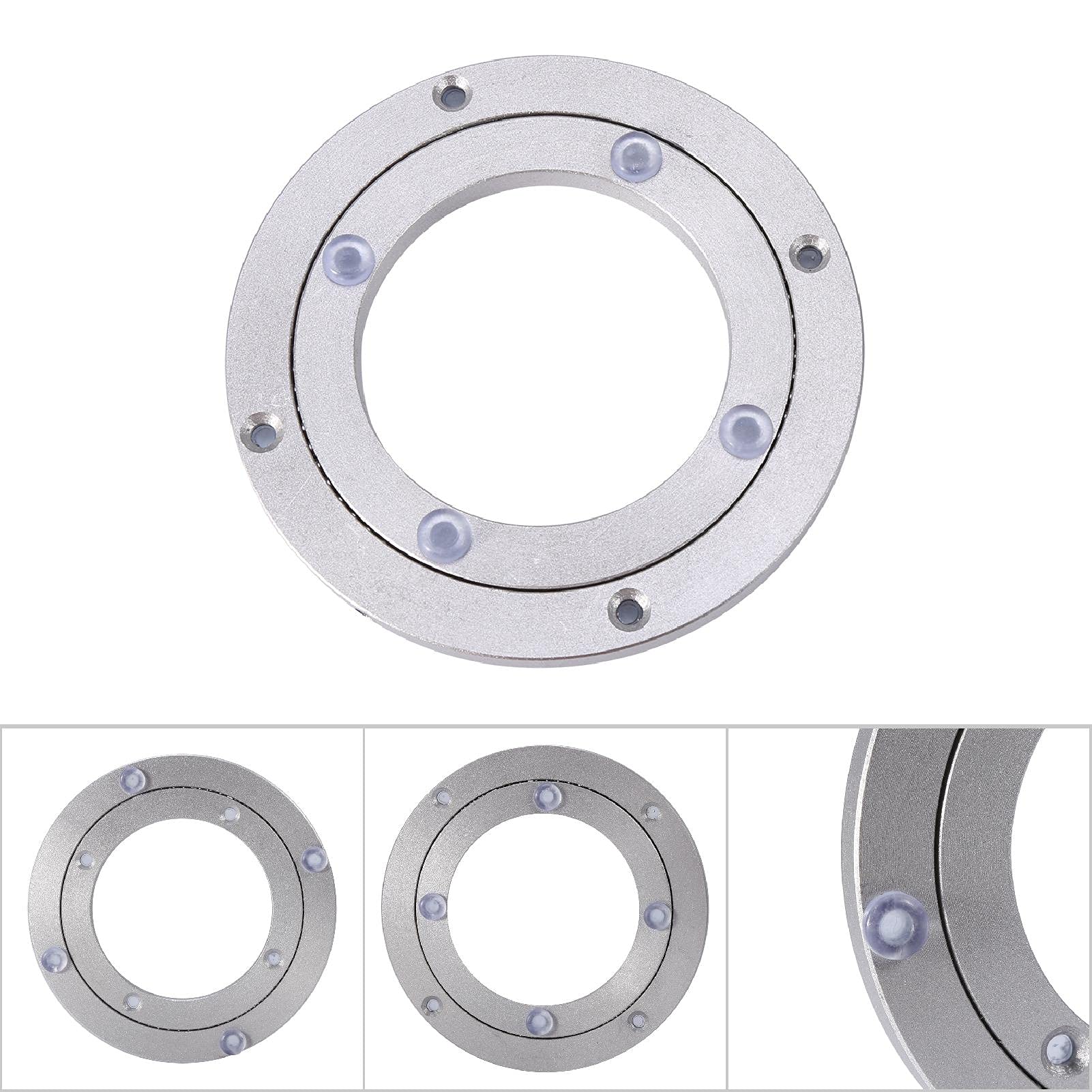 Rotating Bearing Plate, Rotating Heavy Duty Aluminium Alloy Rotating Bearing Plate Turntable Round Dining Table(4 inch*H8.5MM)