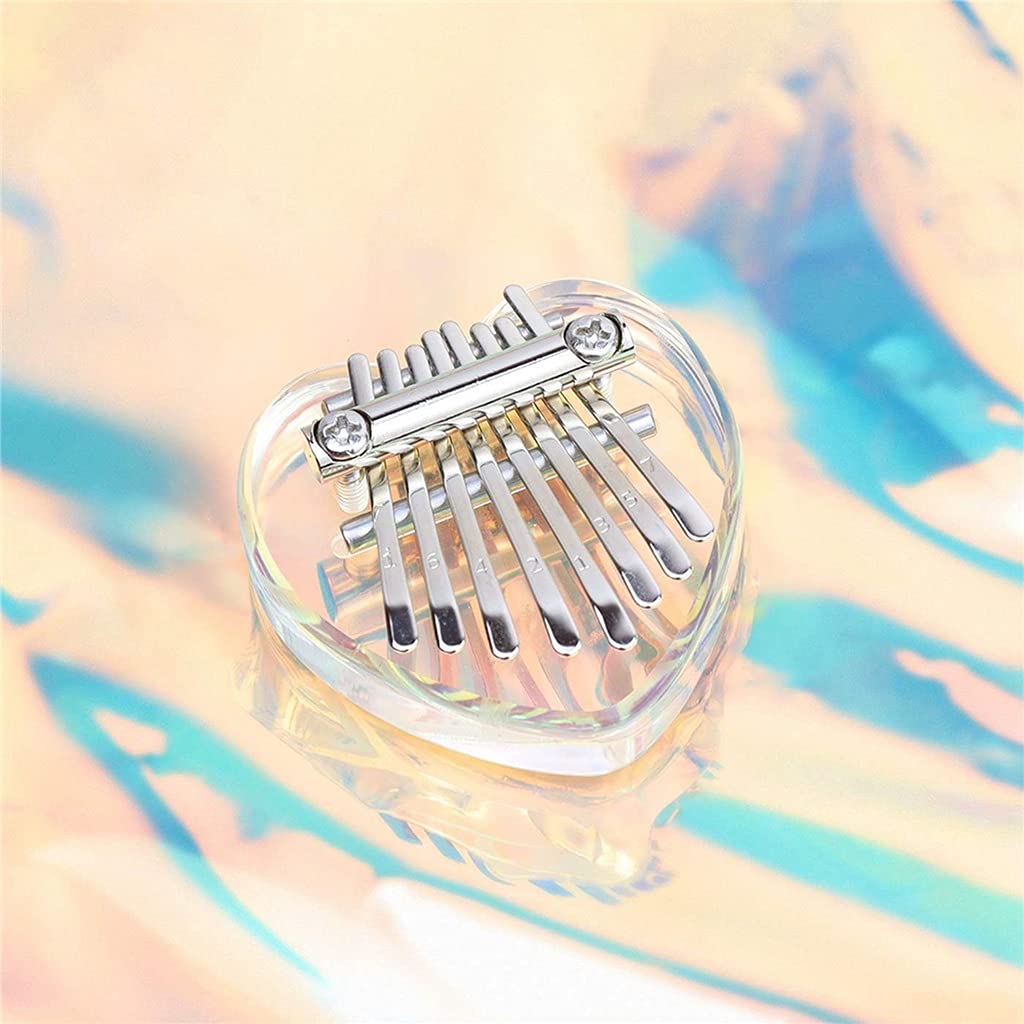 SDGH Portable Thumb Piano Crystal Musical Instrument Clear Mini Finger 8 Keys for Music Lovers Playing Accessories