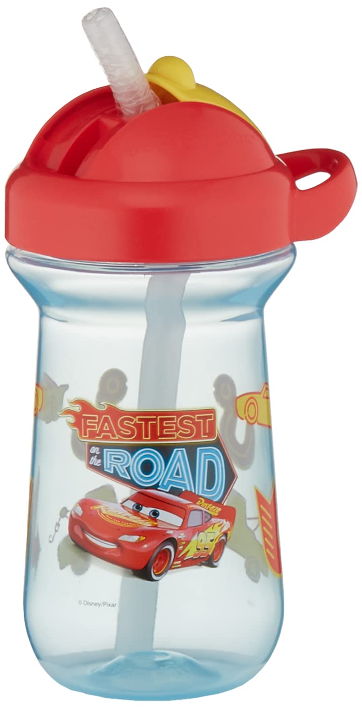 The First Years Disney Minnie Mouse Flip Top Straw Cups - Disney Toddler Cups with Name Tag Charm - 18 Months and Up - 10 Oz - 2 Count