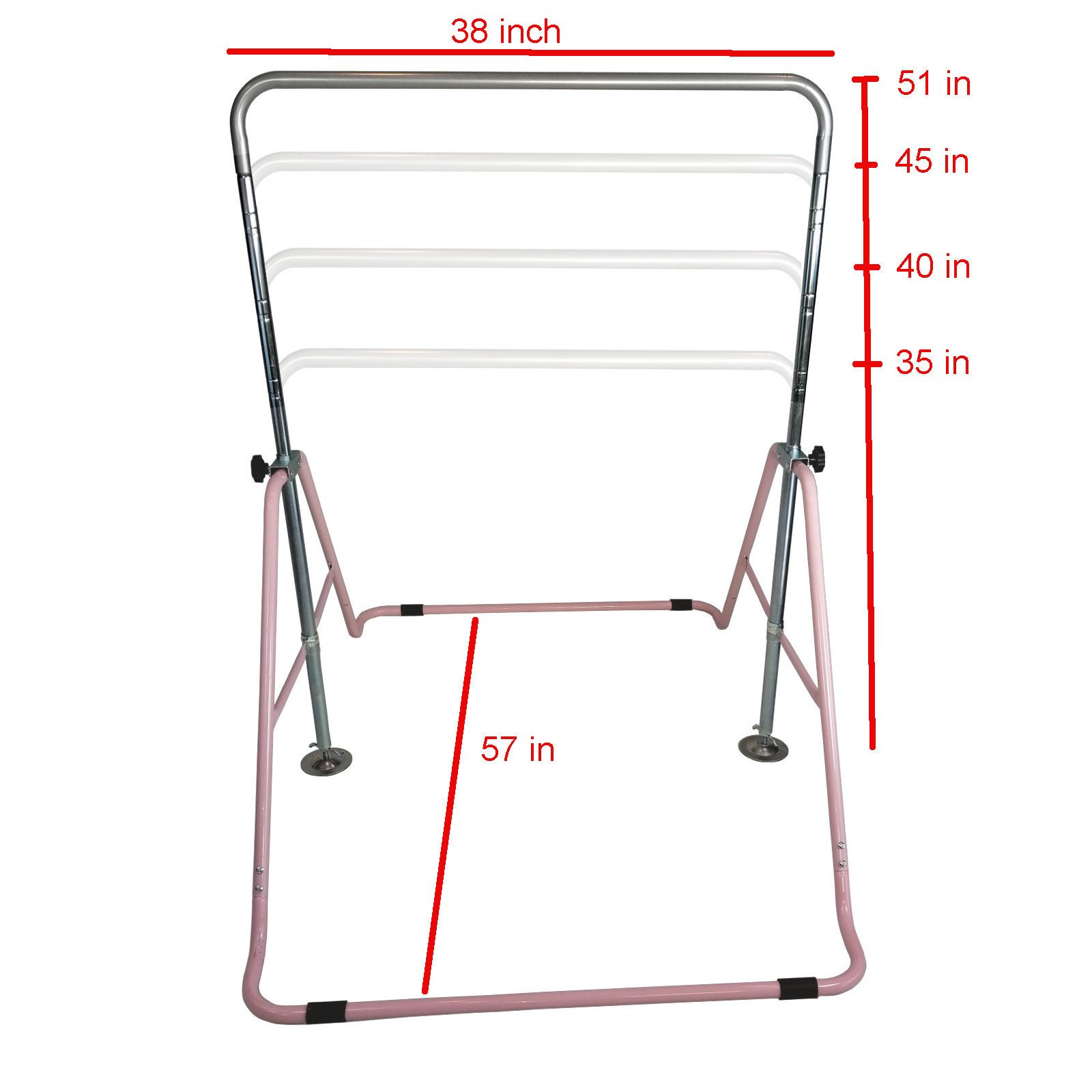 JUNGLE KIDS Gym Horizontal Hanging Monkey Bar Gymnastics Indoor Playground Pink
