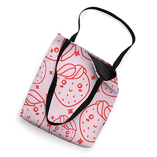 Kawaii Pink Pastel Aesthetics Cute Berries Red Strawberry Tote Bag