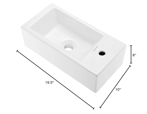 Swiss Madison Well Made Forever SM-WS316 Voltaire Wall Hung Sink, Glossy White