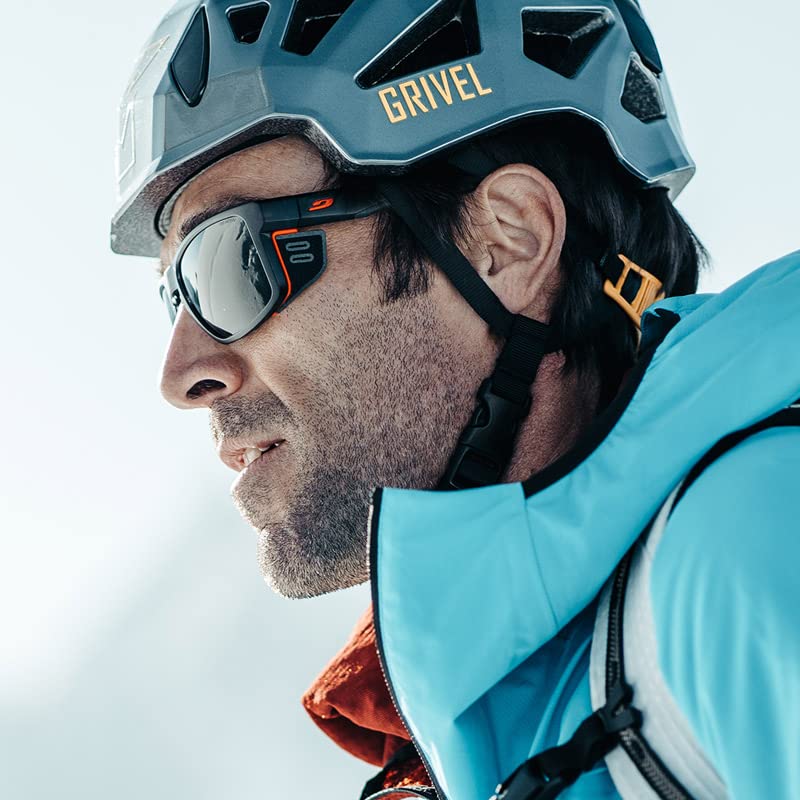 Julbo Shield Mountain Sunglasses, Dark Blue/Blue/Green Frame - Spectron Brown Lens w/Silver Mirror