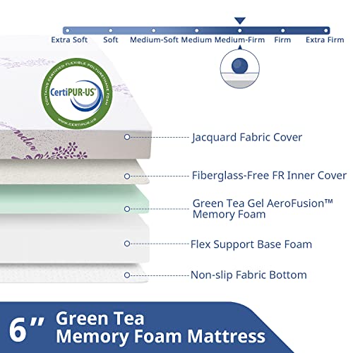 wOod-it Twin Mattress, 6 inch Mattress Twin Size Memory Foam in A Box for Cooling Gel Medium Firm Bunk Trundle Bed(6 inch)