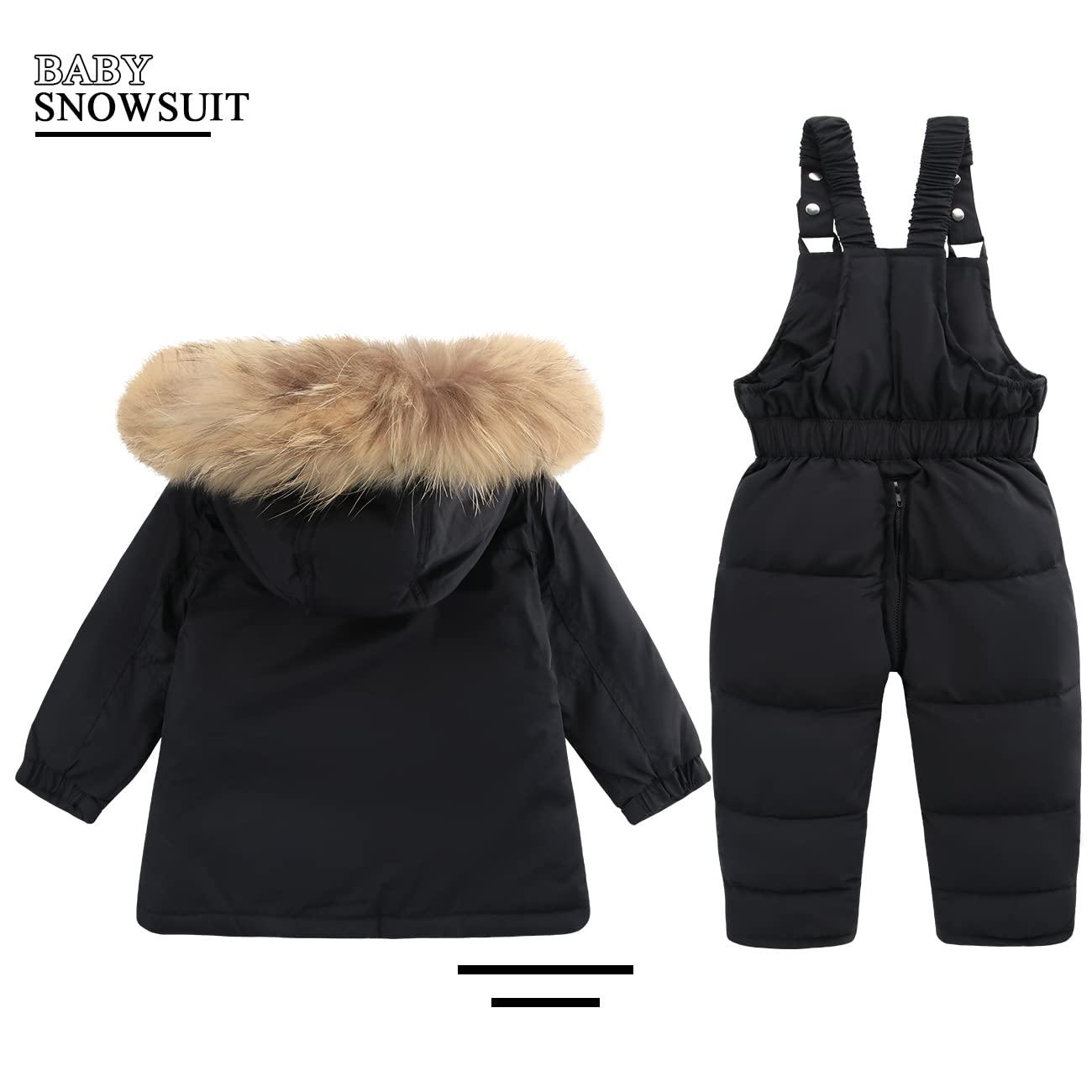 Toddler Snowsuit Baby Winter Clothes Coats Boy Snow Pants and Jackets Bib 1-2T