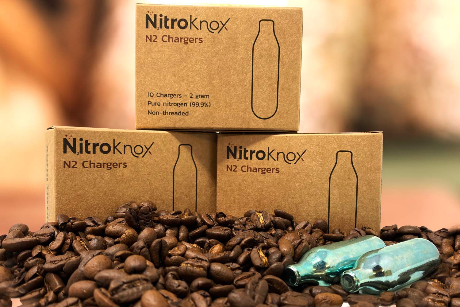 Nitroknox N2 Chargers for Nitro Cold Brew Coffee 10 Pack Non-threaded Pure Nitrogen Cartridges