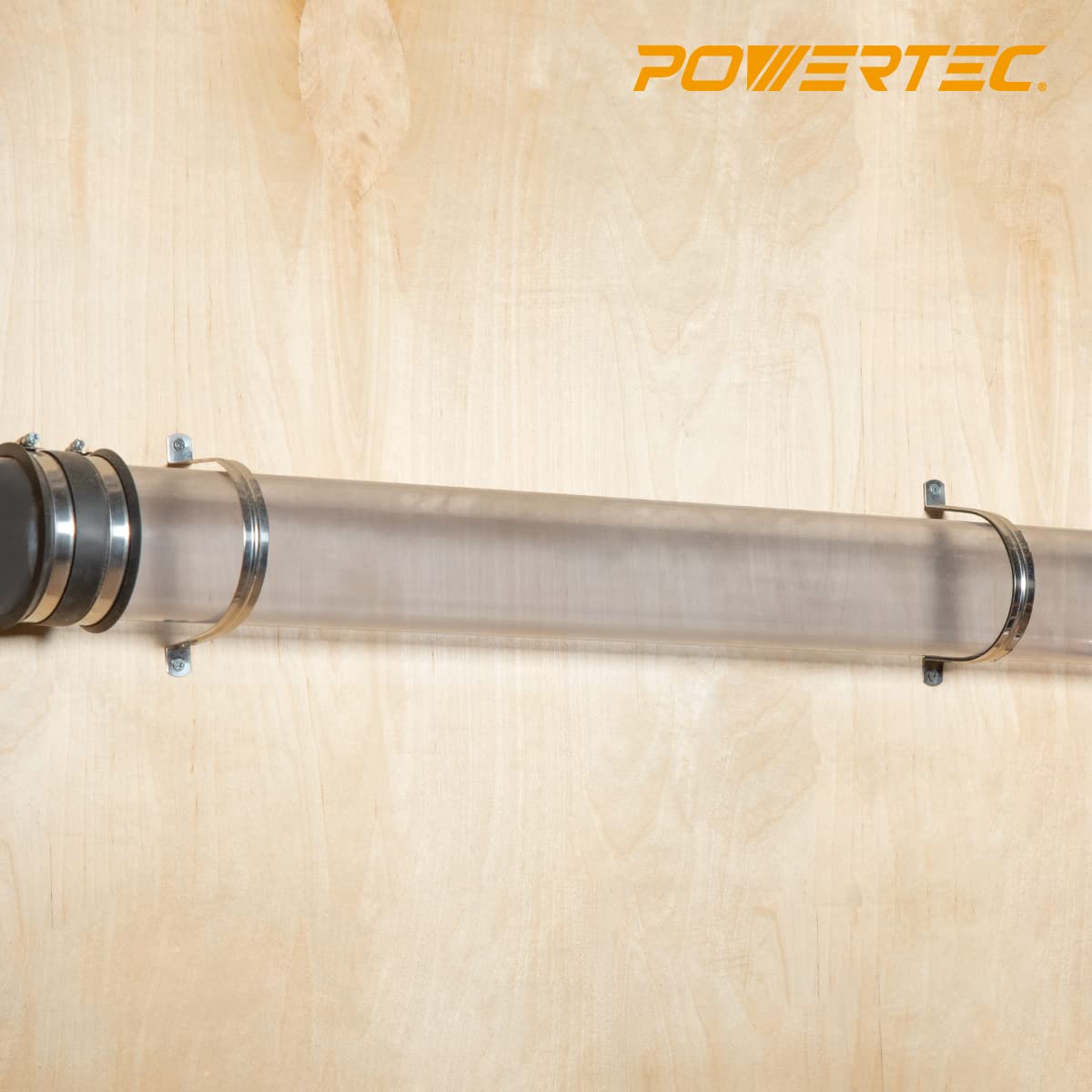 POWERTEC 70272-P4 Clear PVC Pipe 4" x 36" Long, 4PK, Rigid Plastic Tubing for Dust Collection Hose & Fittings