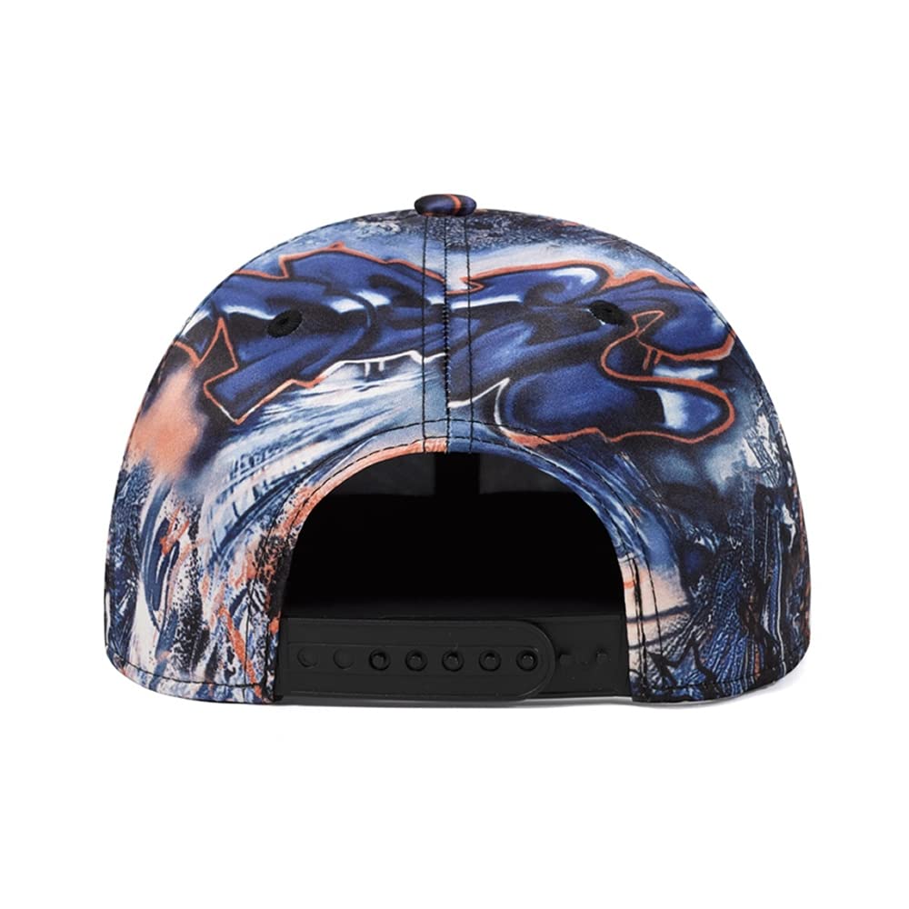 Quanhaigou Colorful Graffiti Snapback Hats for Men Women, Abstract Printed Sun Baseball Cap Flat Bill Youth Hip Hop Caps