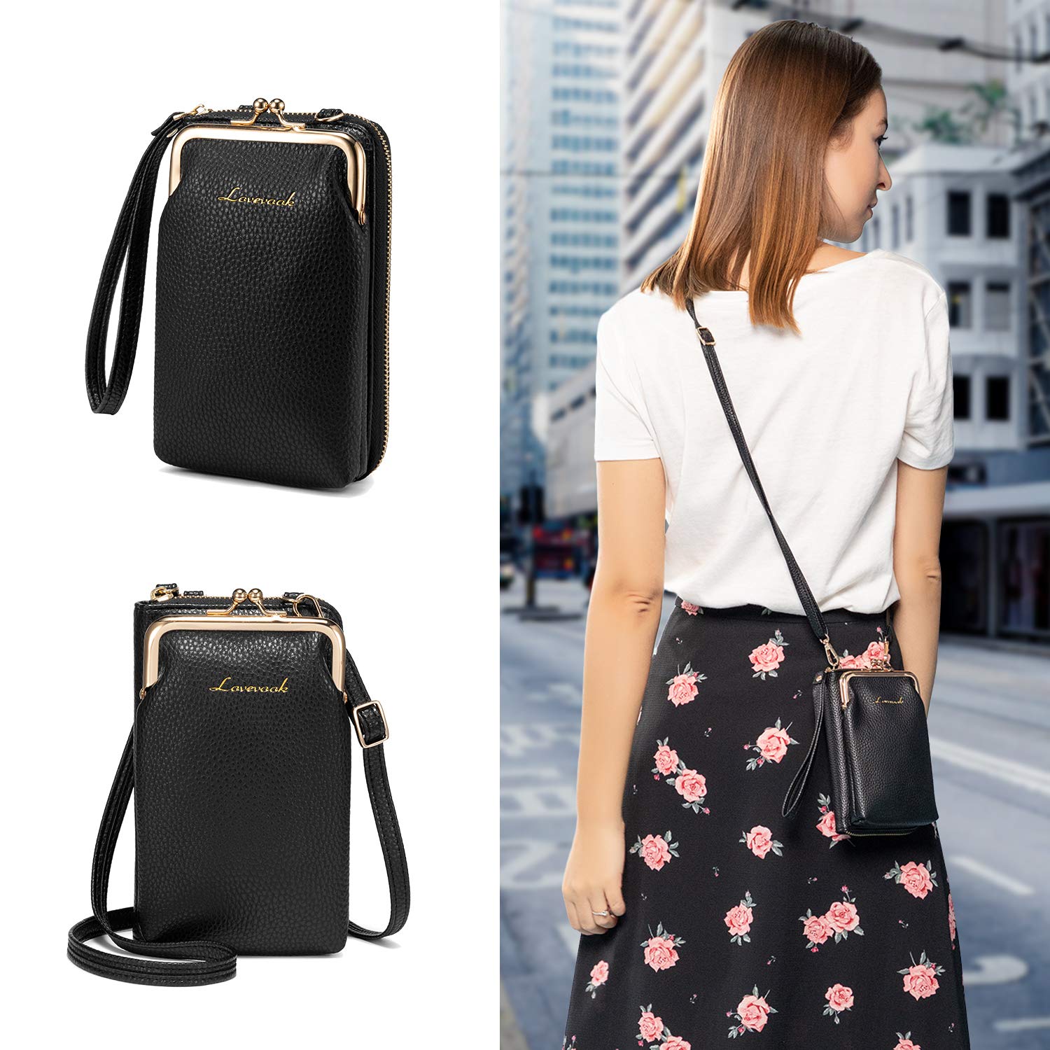 LOVEVOOK Crossbody Cell Phone Purses for Women Lightweight Shoulder Bags Card Holder Wallet Purse