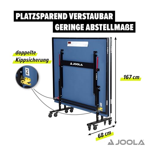 JOOLA Inside 15 - Professional MDF Indoor Table Tennis Table with Quick Clamp Ping Pong Net and Post Set - 10 Minute Easy Assembly - Ping Pong Table with Single Player Playback Mode