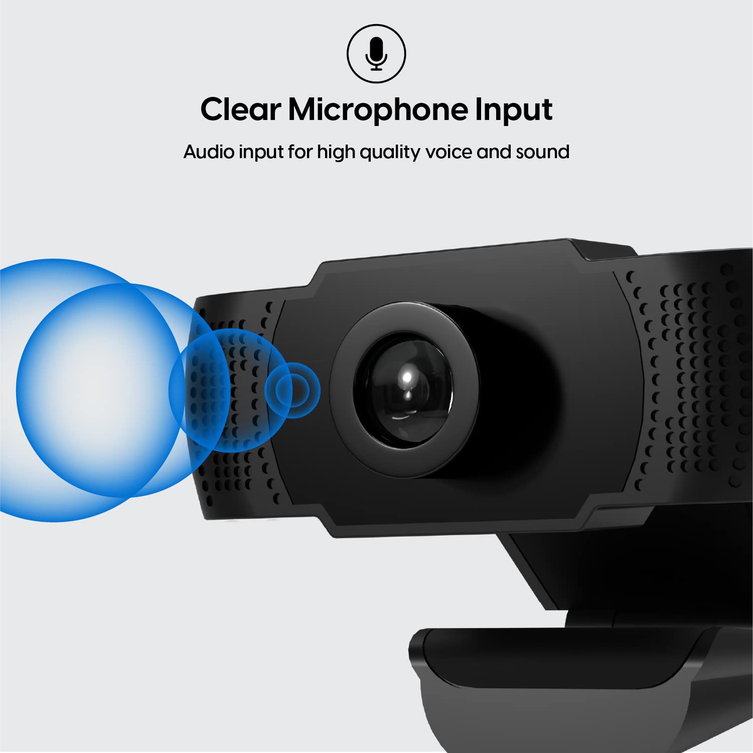 TalkWorks Webcam with Microphone Support - External Camera for Laptop and Desktop - High Resolution and Large Window Size with USB Cable and Dual Microphone Input - Compact and Portable, Black