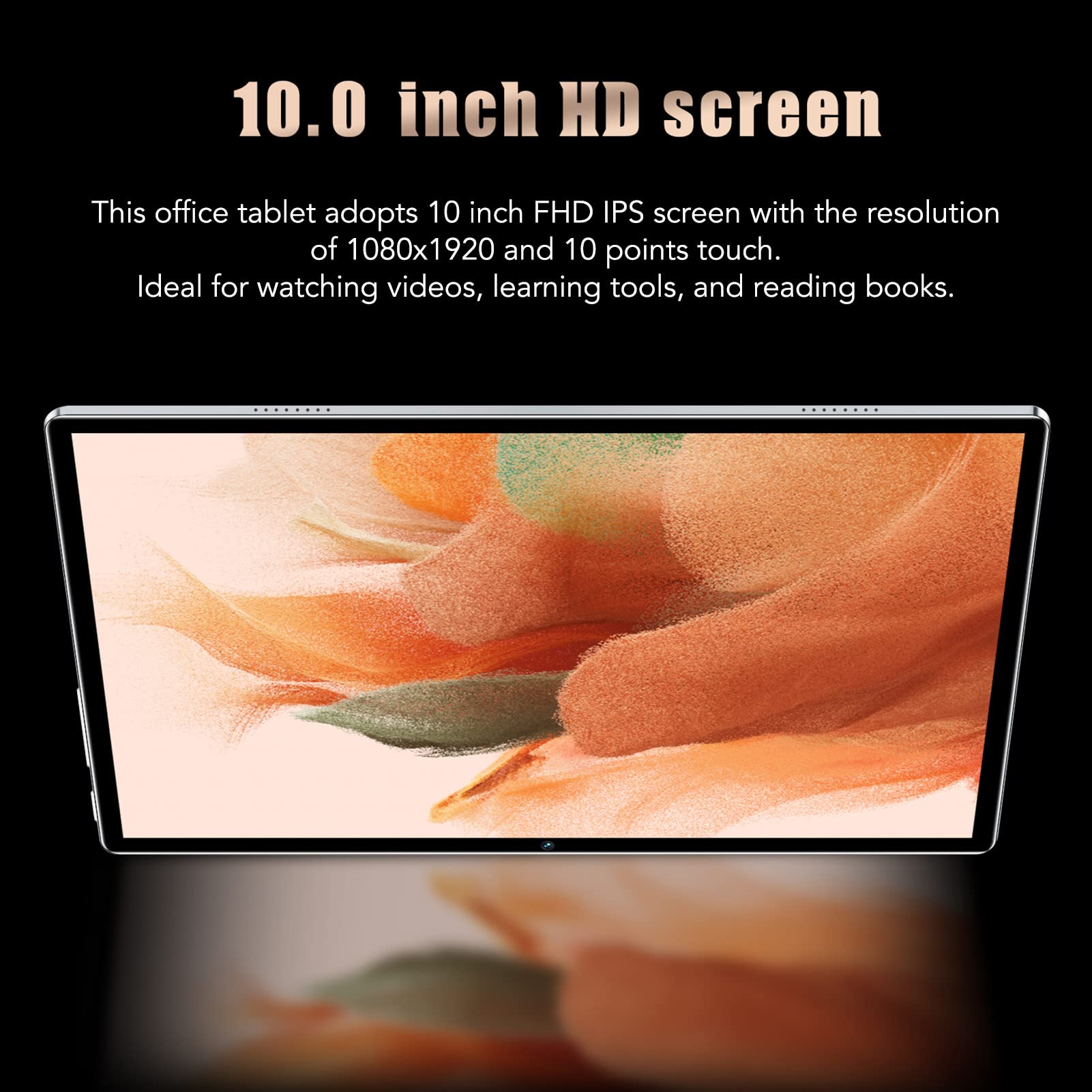 MAVIS LAVEN Gaming Tablet, 8GB RAM 128GB ROM 10in FHD IPS 8800mAh Octa Core HD Tablet 3 Card Slots with Keyboard Mouse for Family (Silver)