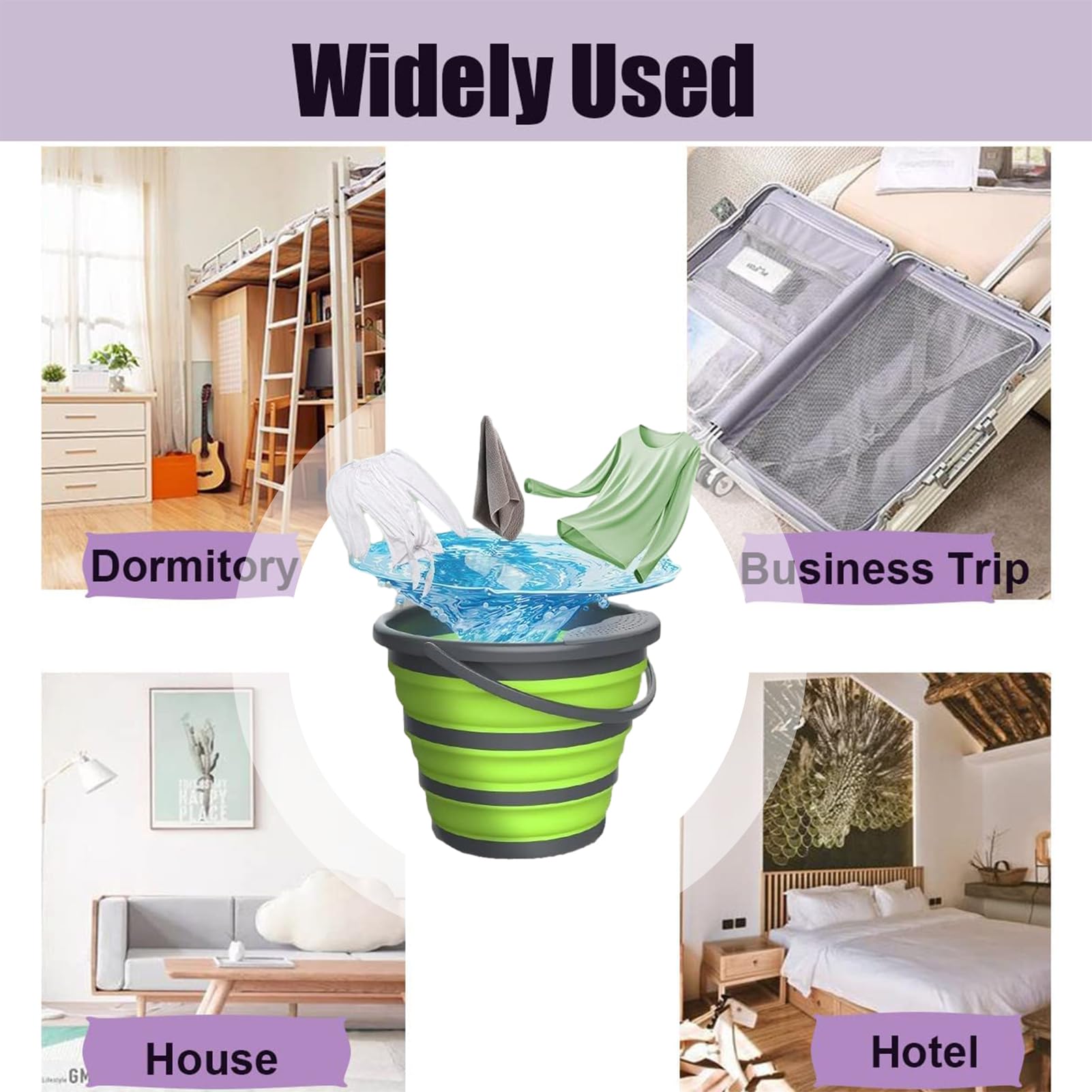 KAZIO Foldable Washing Machine,10L Ultrasonic & Turbine Cleaning Mini Washer, Portable Washing Machine with USB Power Port, Compact Laundry Machine with 24W Motor for Home, Apartment, Camping & Dorms
