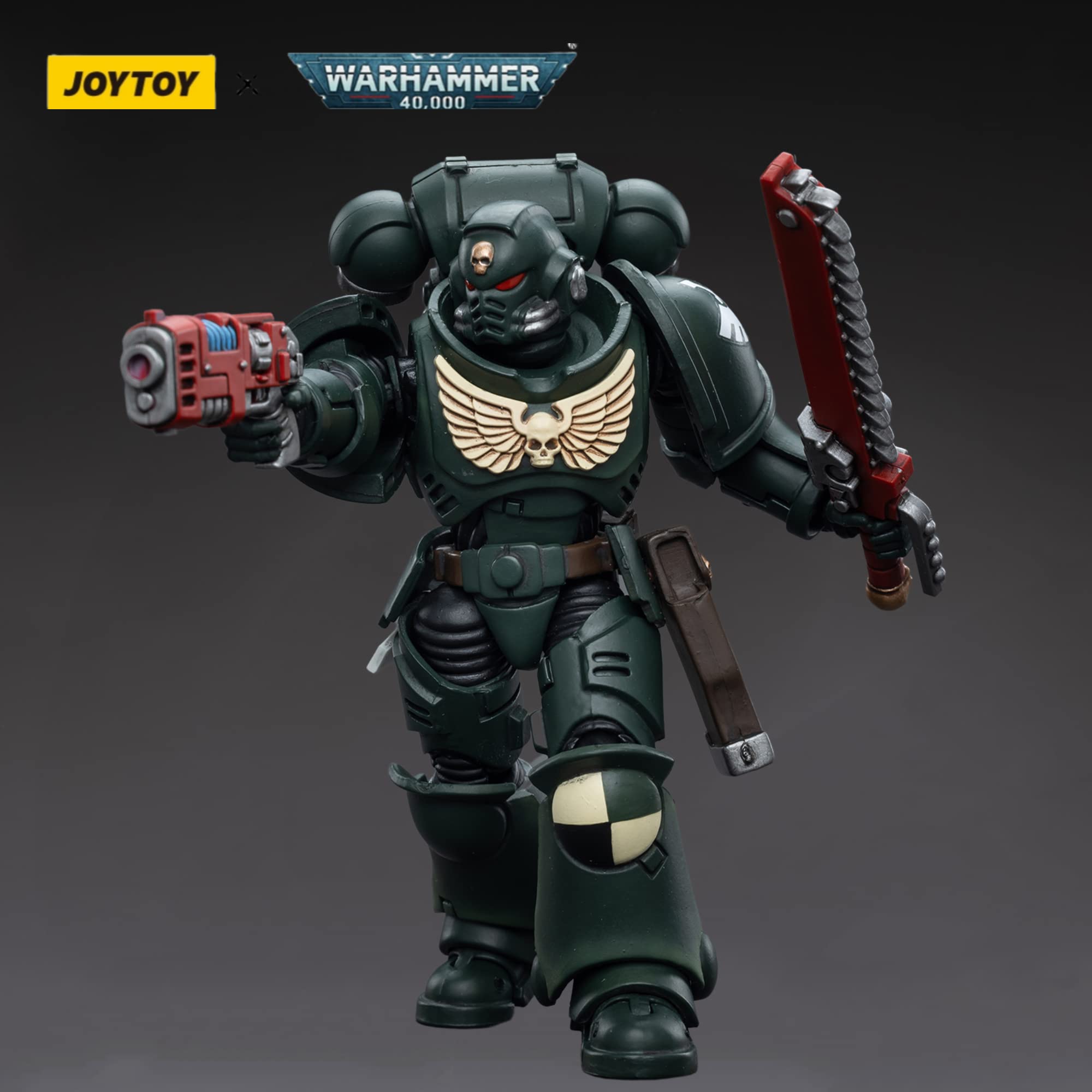 JOYTOY 1/18 Action Figure Warhammer 40,000 Dark Angels Intercessors Brother Asharr Collection Model(4.72inch)