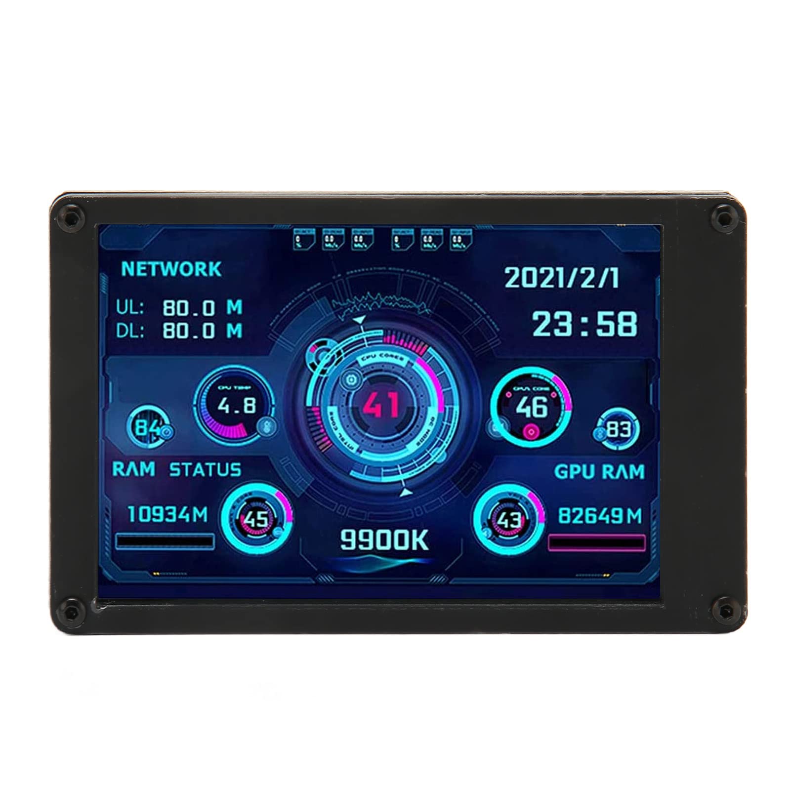 VINGVO CPU Data Monitor, 3.5 Inch Energy Saving Clear Image Mini USB IPS Display for Office