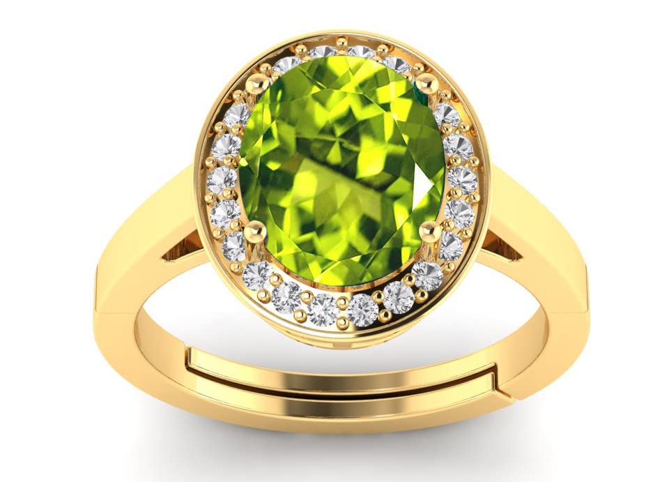 SirDaksh 4.25 Carat Natural Peridot Beautiful Oval Cut Engagement Ring For Women's