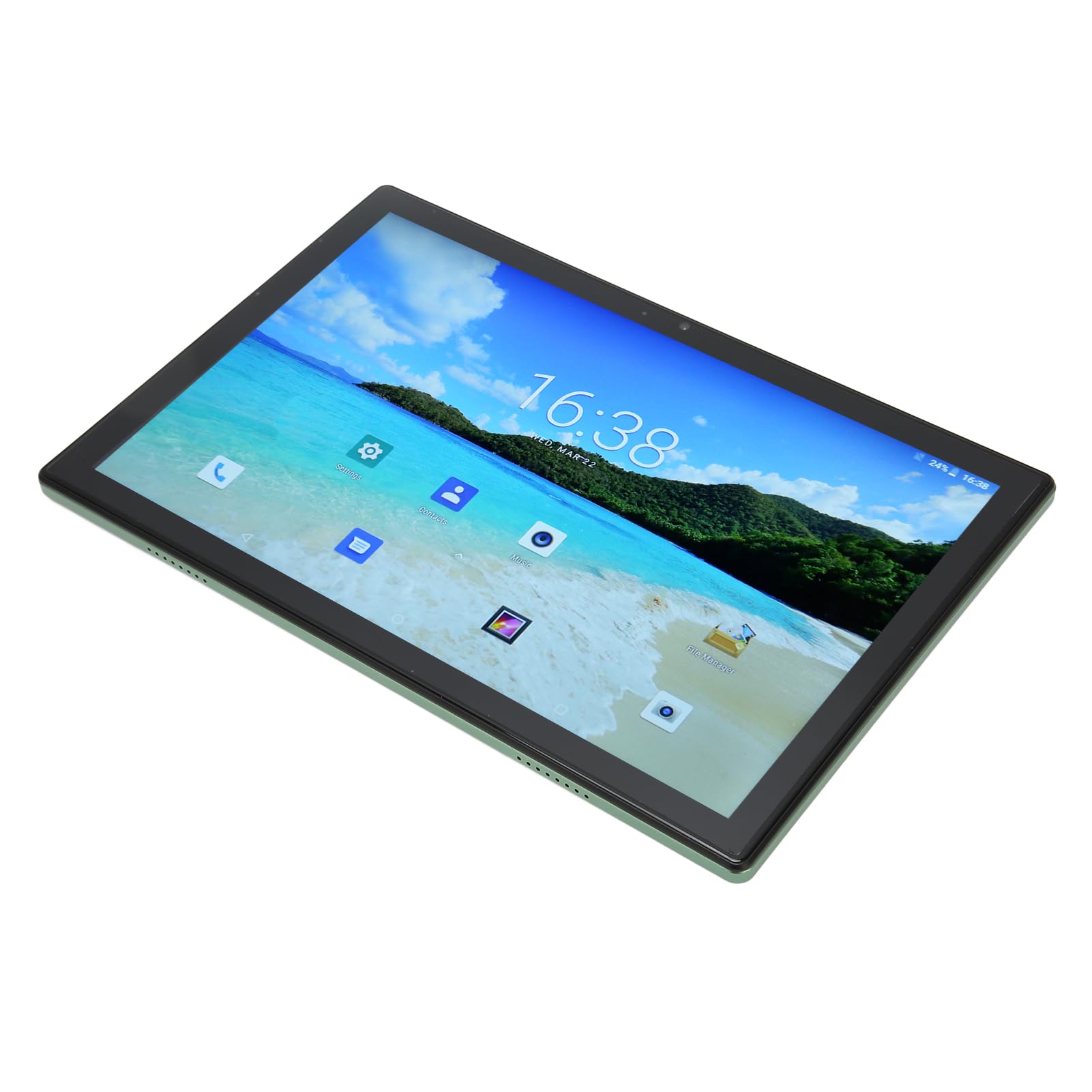 Luqeeg Tablet, 8GB 256GB Front 5MP Rear 13MP Clear Dual Speakers 10.1 Inch 2 in 1 Tablet Green for Travel (US Plug)