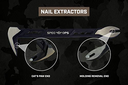 Spec Ops Tools 10" Nail Puller Cats Paw Pry Bar, High-Carbon Steel, 3% Donated to Veterans,