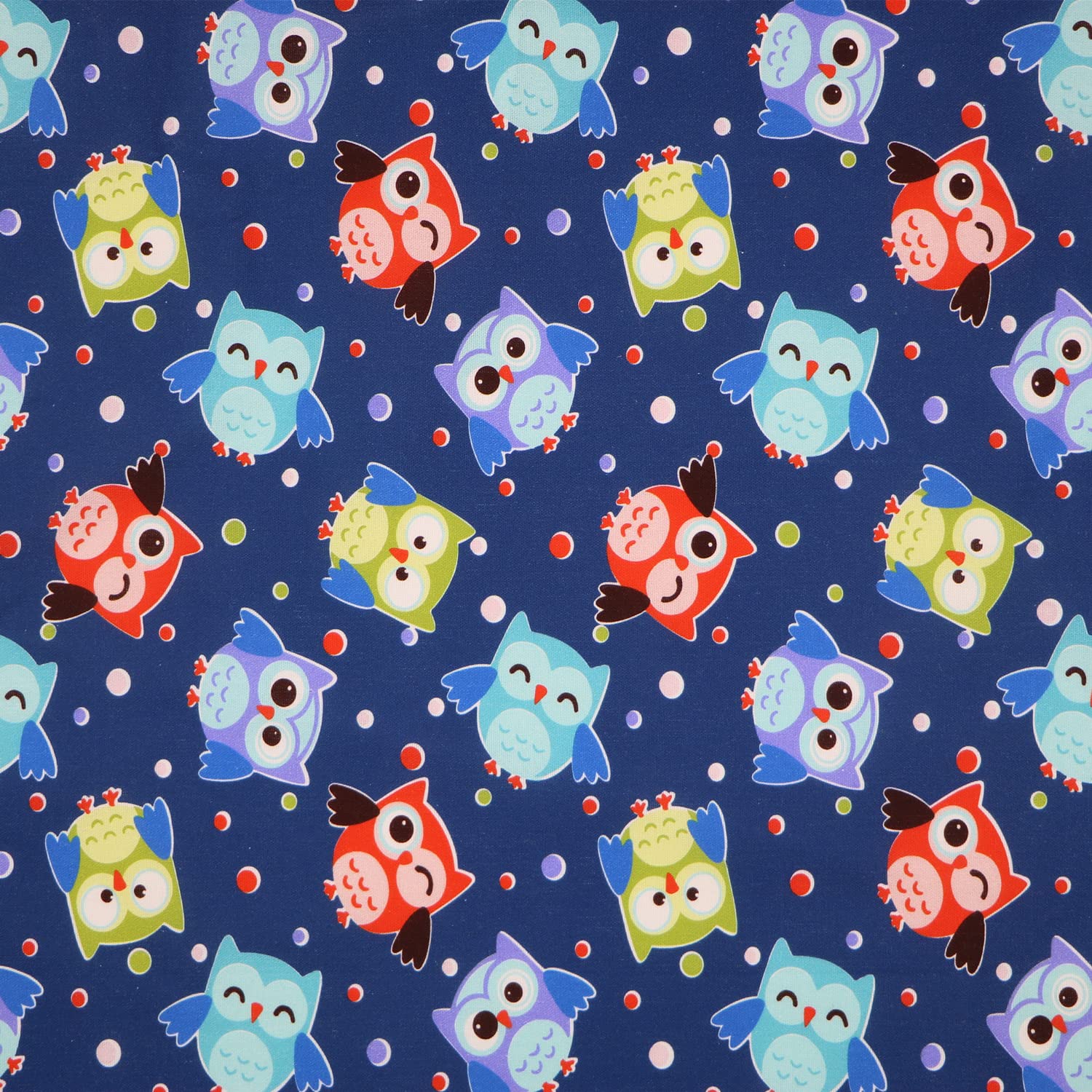 iNee Cute Owl Fat Quarters Fabric Bundle, Precut Cotton Fabric for Sewing Quilting, 18 x 22 inches, (Cute Owl)