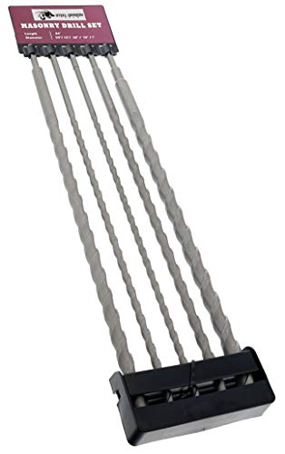 Steel Dragon Tools 5 Piece 24" SDS Masonry Drill Bit Set fits Milwaukee Hilti Bosch Tungsten Carbide Tip 3/8", 1/2", 5/8", 7/8" & 1"