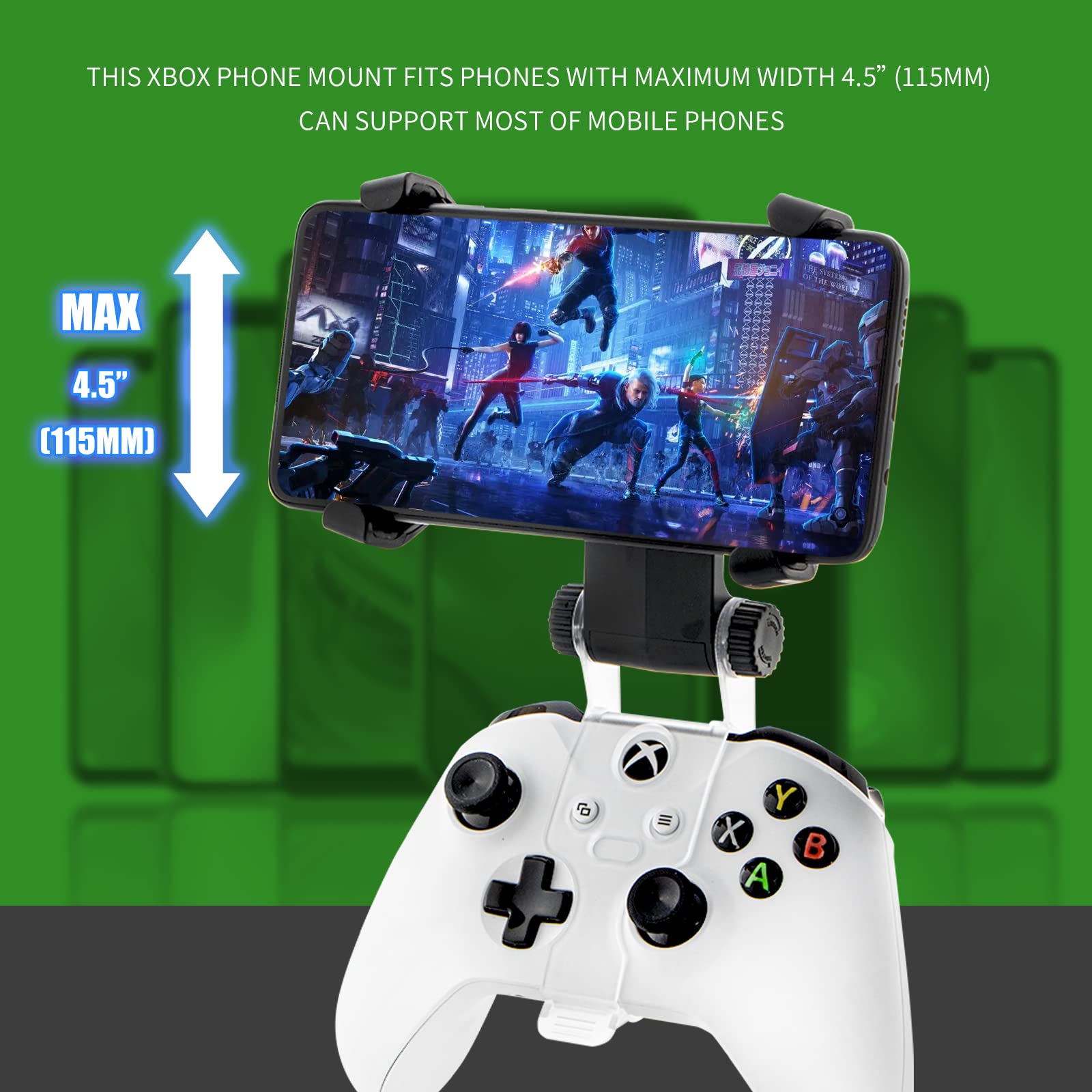 Olygive Xbox Series X Controller Phone Mount, Black, Compatible with Smartphones