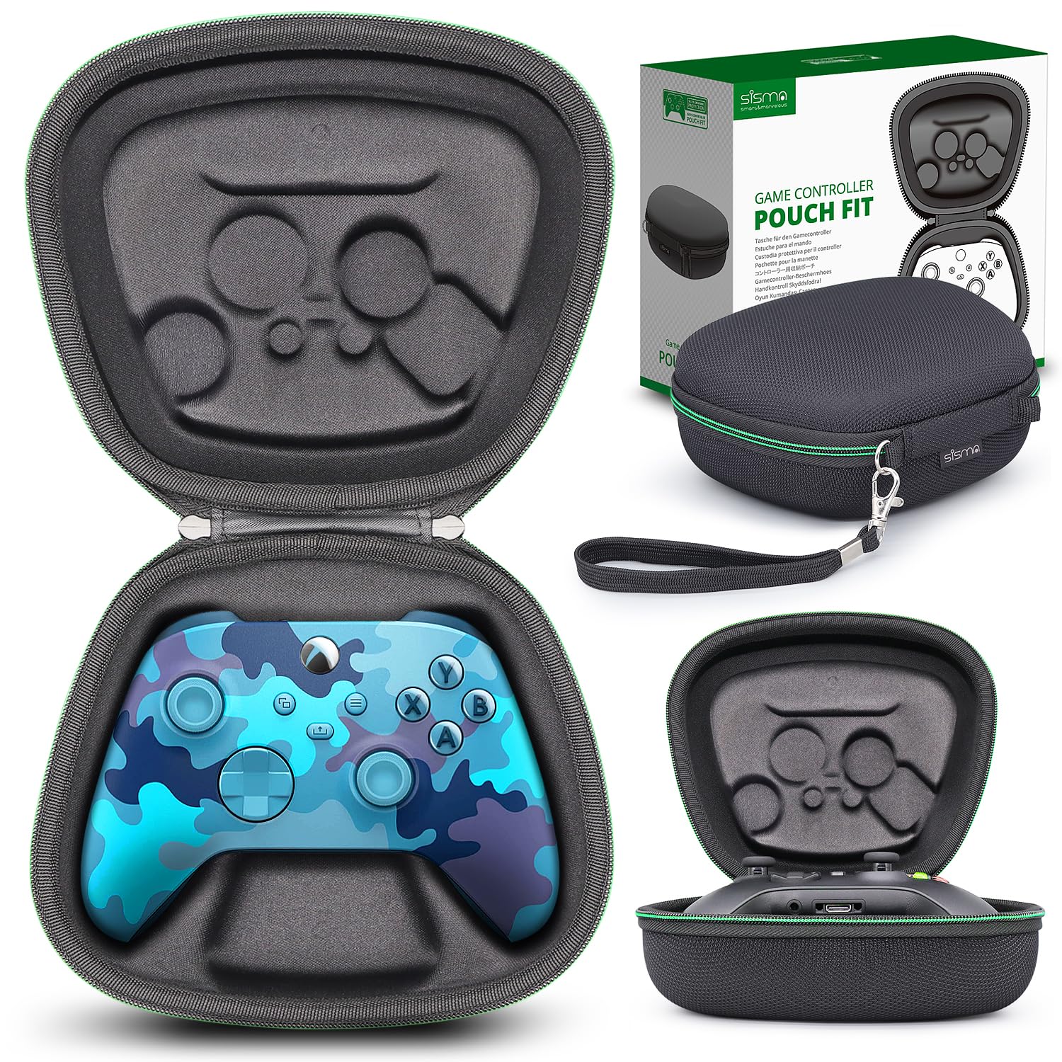sisma Travel Case Compatible with Official Xbox Series X/S or Xbox Core Wireless Controller,Hard Shell Controller Holder Home Safekeeping Storage Case Protective Cover Carrying Bag Grey