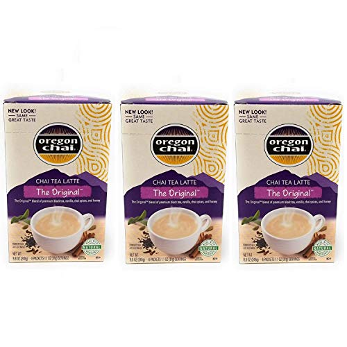 Oregon Chai Original Chai Tea Latte Mix 3 Pack (3 pack, 8 count each) -On the Go Instant Chai Tea Latte Mix - 3 Pack Oregon Chai Tea Mix (24 packets)