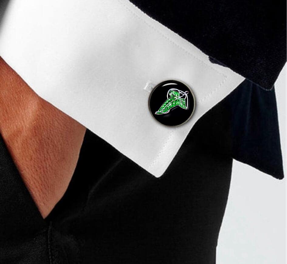 Kooer Birthday Gifts For Husband, Elven Leaf Cufflinks Wedding Cuff Links Tie Clip Gifts For Groomsman Best Man (Elven Leaf cufflinks tie clip set)