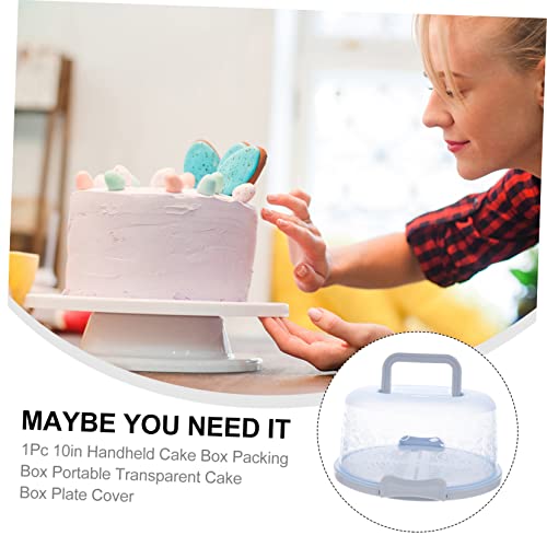 KICHOUSE 1pc Cake Box Handy Cupcake Holder Sweet Creations Cake Carrier Dome Cake Stand Circle Clear Container with Lid Covers Taker To Rotate Egg Protection Cap Pp Polypropylene