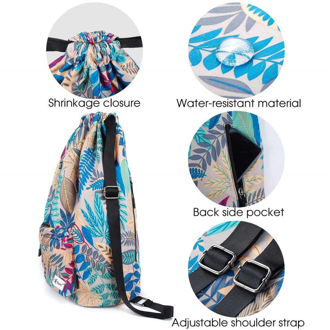 Risefit Waterproof Drawstring Bag, Gym Bag Sackpack Sports Beach Backpack for Men Women