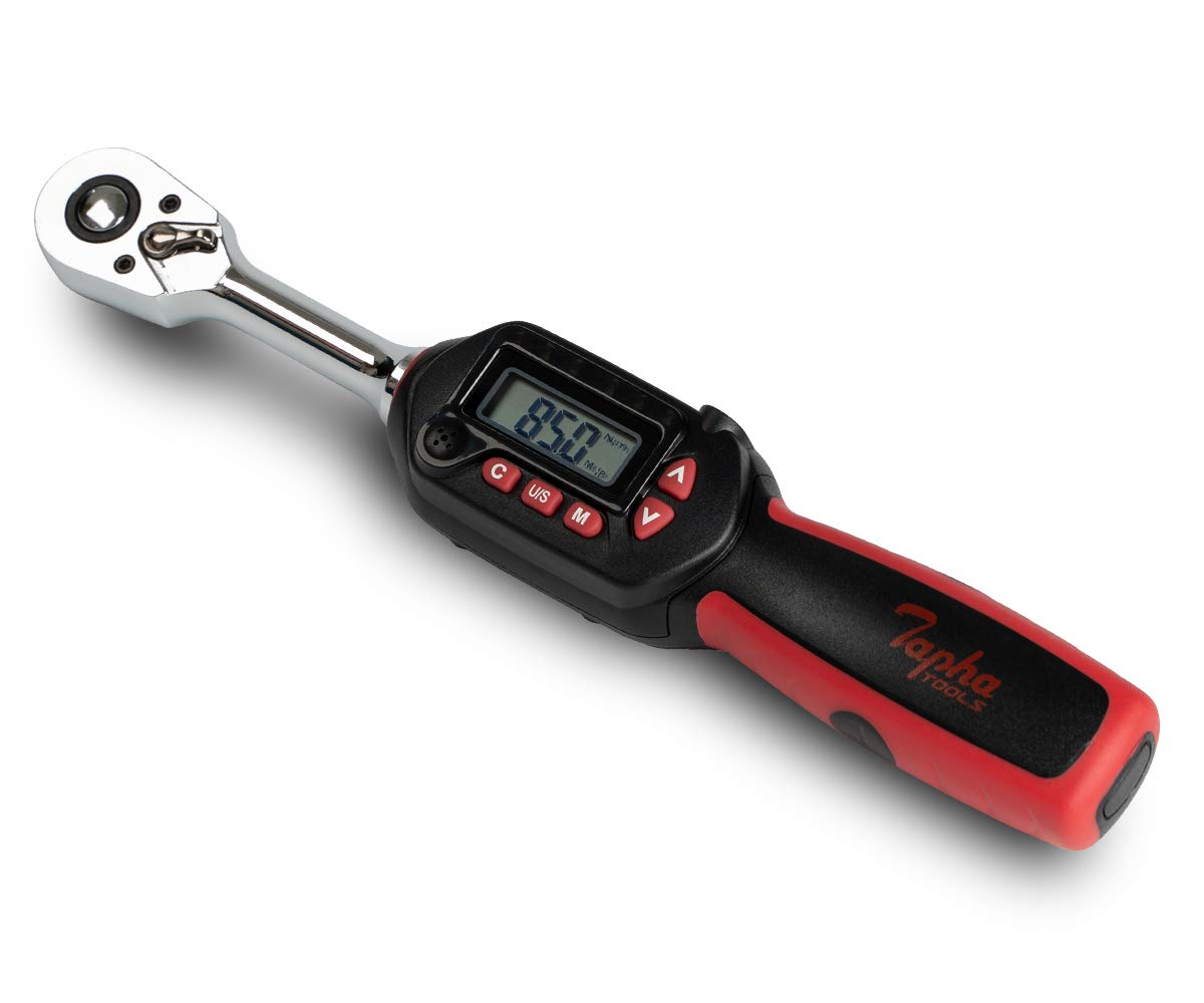 Tapha Tools 3/8 inch Digital Torque Wrench 3.1-62.7 ft-lbs (4.2-85 N-m) Torque Range, Accurate to Âą2% Dual Direction, LED and Buzzer Notification, Preset Memory, ISO 6789, Calibrated (WP3N-T085BN)