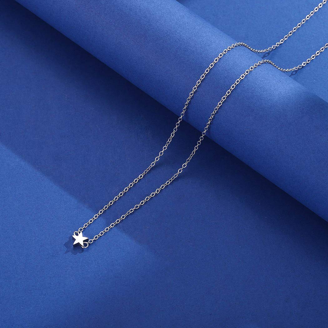Jozape Simple Bikini Waist Belly Silver Star Body Chain for Women and Girls