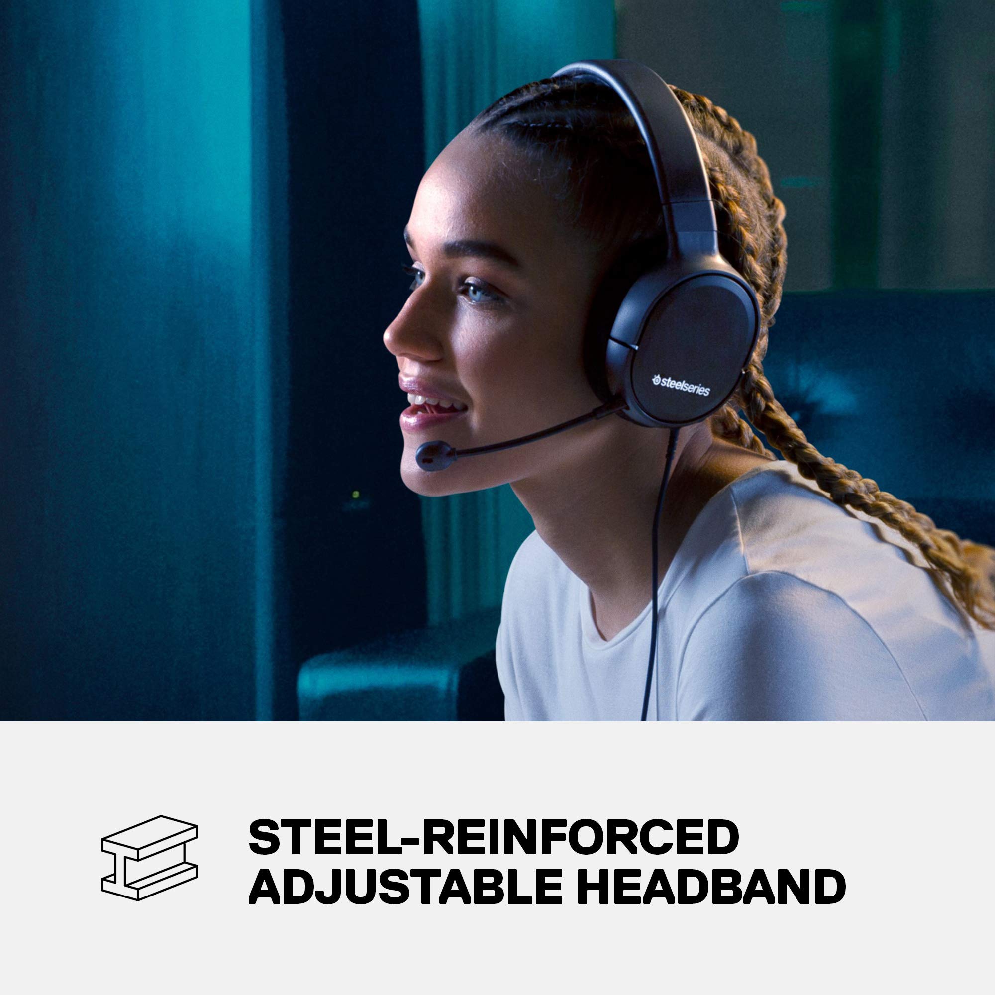 SteelSeries Arctis 1 Wired Gaming Headset β Detachable ClearCast Microphone β Lightweight Steel-Reinforced Headband β For PS5, PS4, PC, Xbox, Nintendo Switch, Mobile