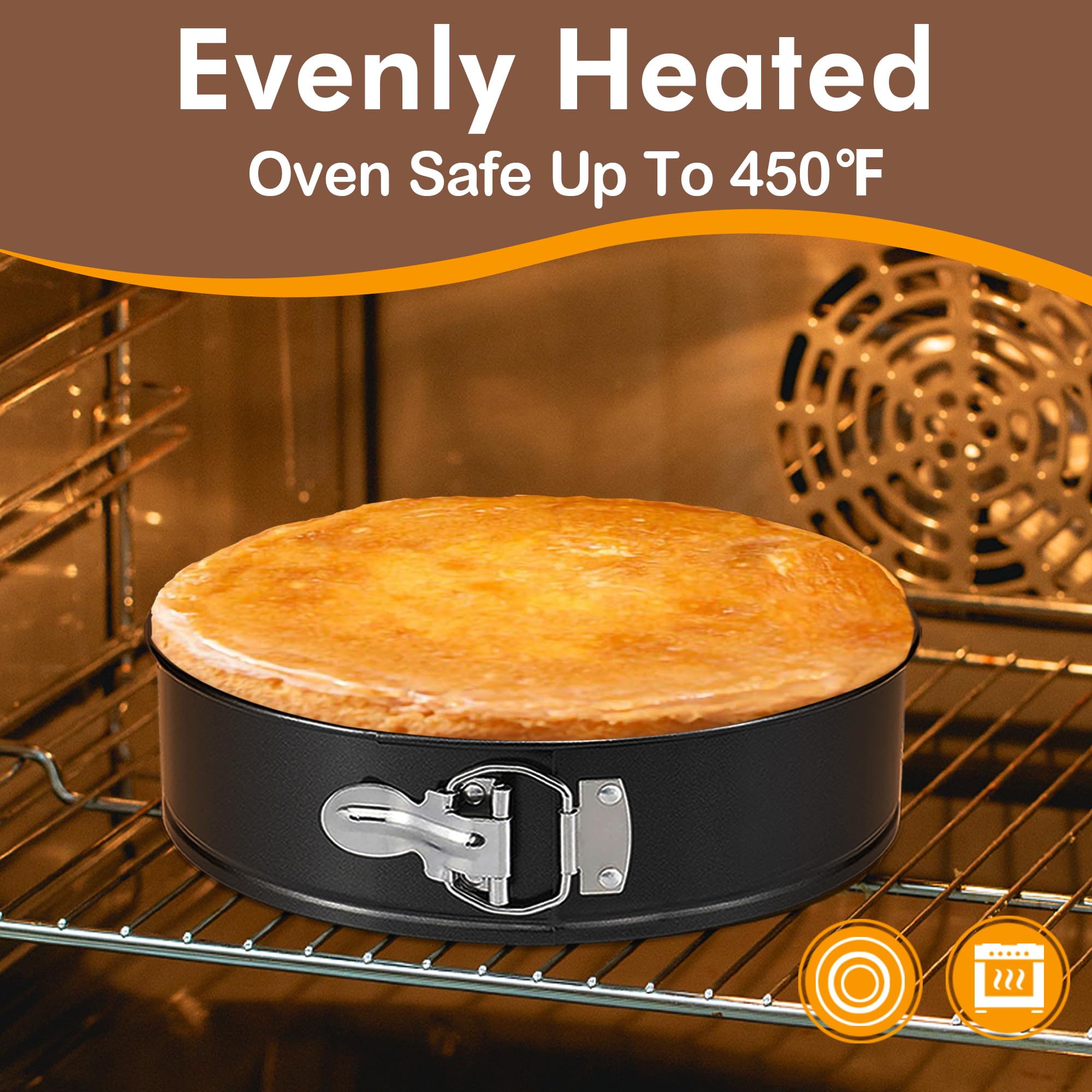 Molgree Springform Pans, 3pcs (7" 9" 11") Nonstick Leakproof Cheesecake Pan Springform Pan Set with Removable Bottom, Spring Form Pans Round Cake Pans Sets for Baking with 60 Parchment Paper