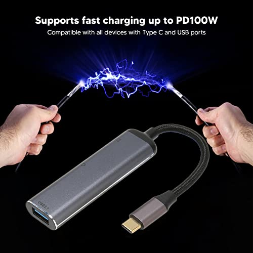 USB C Hub, USB C Adapter, Type C Hub to USB3.1 USB2.0 Adapter, 5 in 1 USB C Docking Station with 4K , PD100W for Mobile Phones, Laptops, Desktop Computers, Tablet