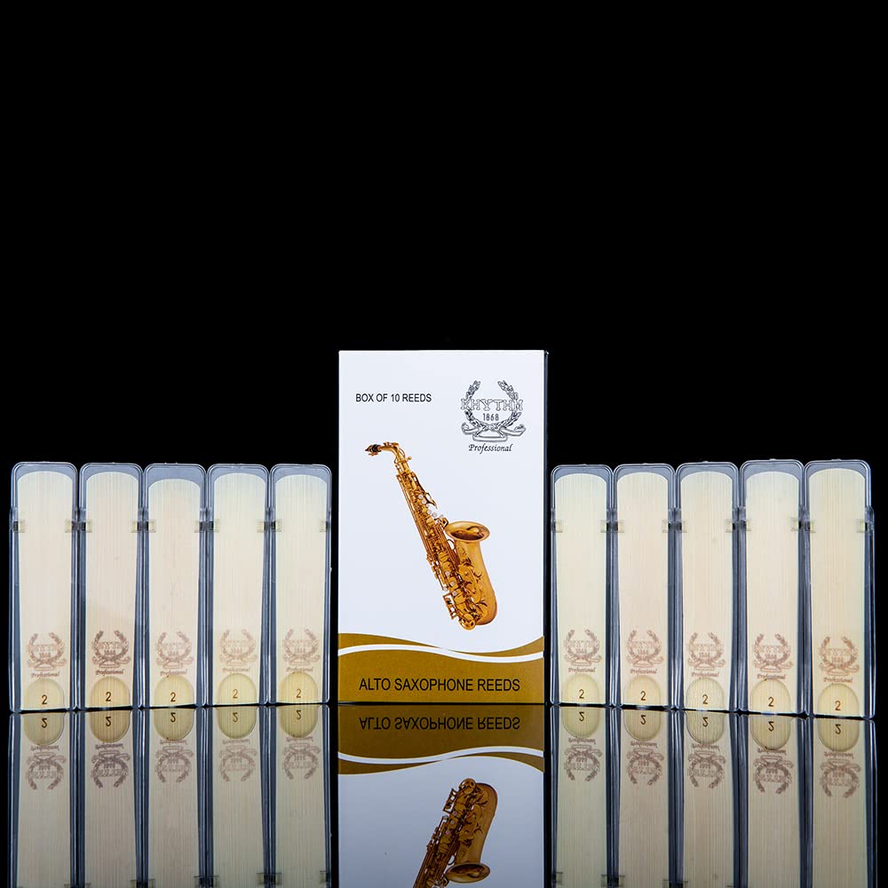 Rhythm Alto Saxophone Reeds for Alto Sax Strength 2.5; Box of 10