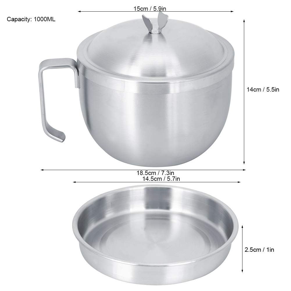 Noodle Bowl with Lid, Stainless Steel Soup Bowls Double Layer Food Container for Storing/Soaking Soup Noodle Ramen at Home Dorm Office