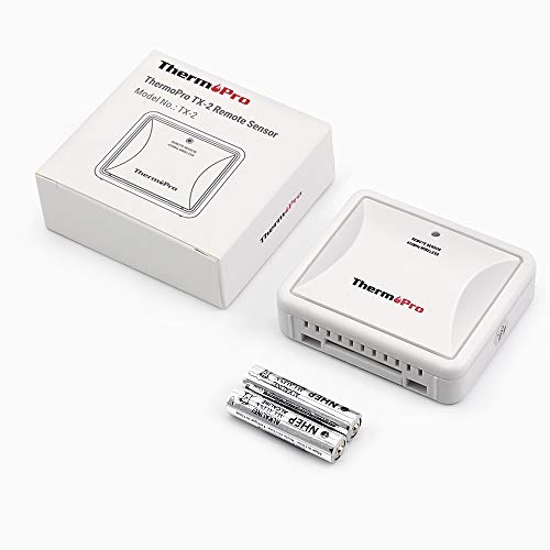 ThermoPro TX-2 433Mhz Fitting Rainproof Transmitter Additional Outdoor Sensor for Indoor Outdoor Thermometer Humidity Monitor of 433MHz, Batteries Included