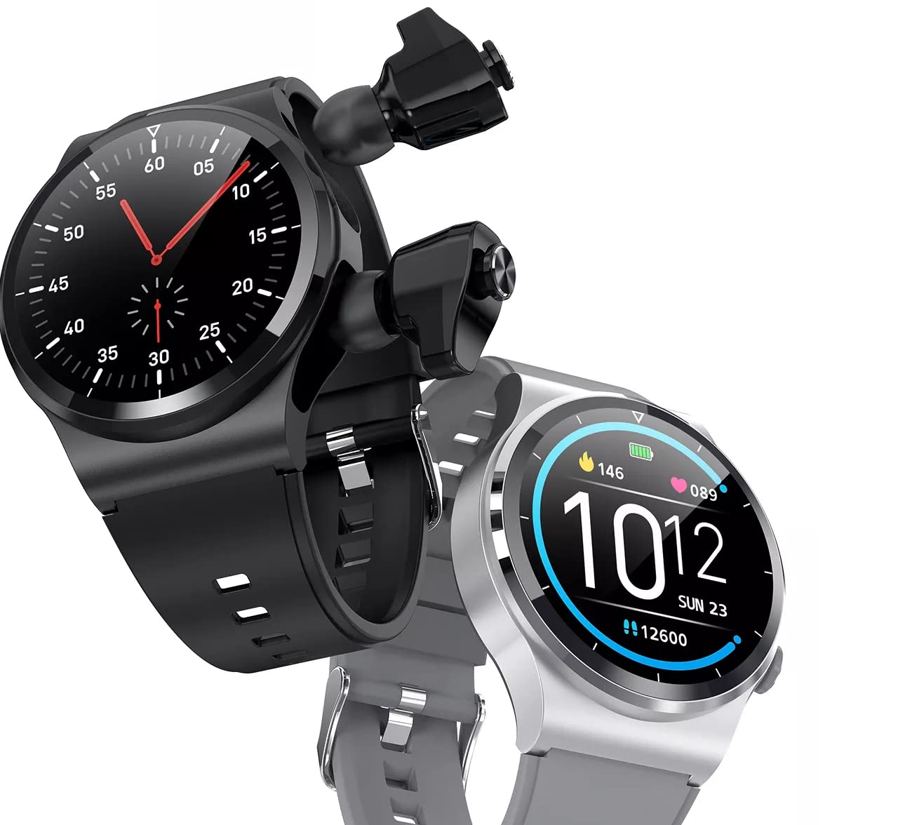 Smart Watch Earbuds All in one Call Weather Heart Rate Tracker Bluetooth Wireless GT69 Compatible with iPhone and Android Devices