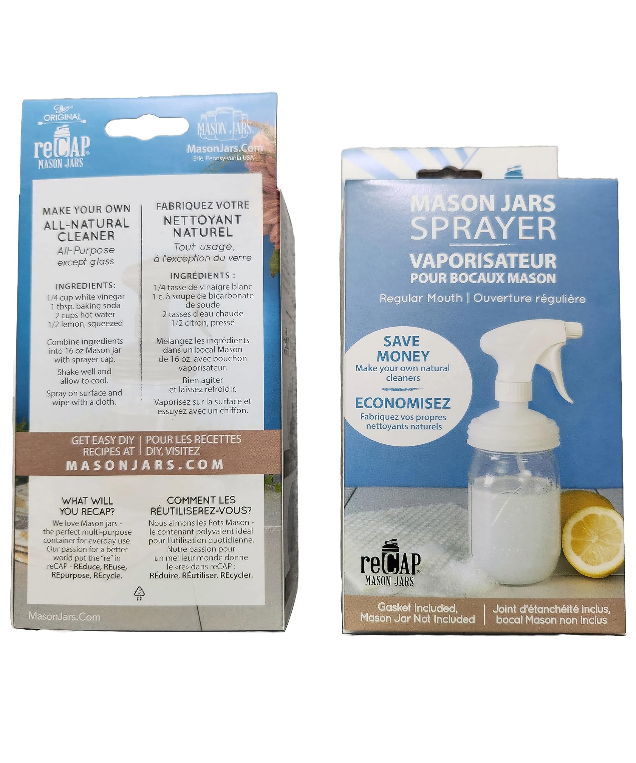 reCAPĀ® Mason Jars Sprayer, Regular, Natural - 2 Pack