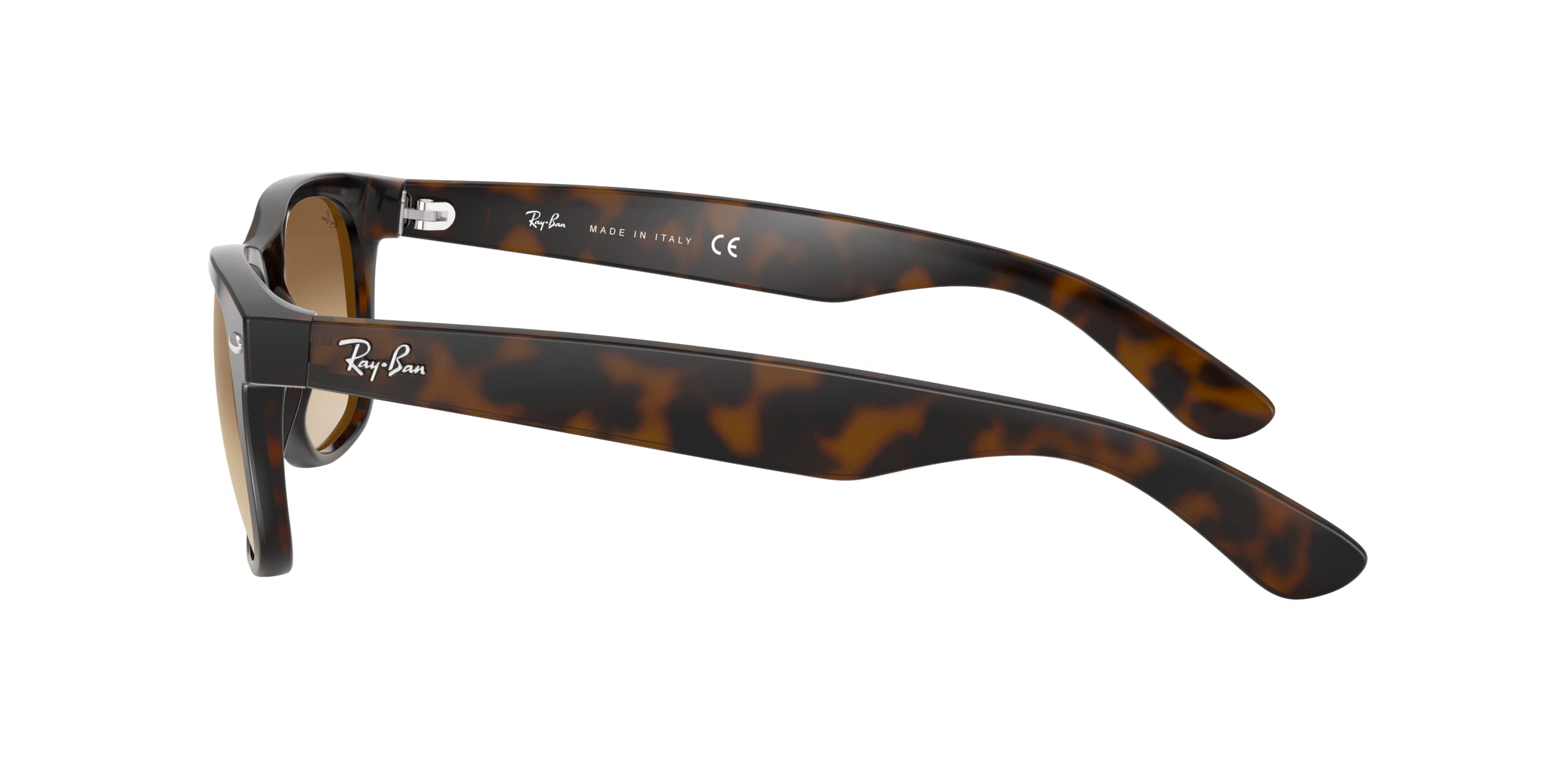 Ray-Ban RB2132 New Wayfarer Square Sunglasses, Light Havana/Clear Gradient Brown, 58 mm