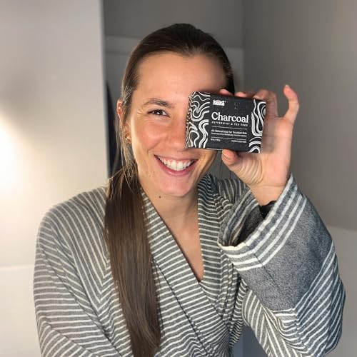 Keika Charcoal Black Soap Bar for Eczema, Psoriasis, Face, Body, Men Women Teens with Oily Skin, 5 oz.