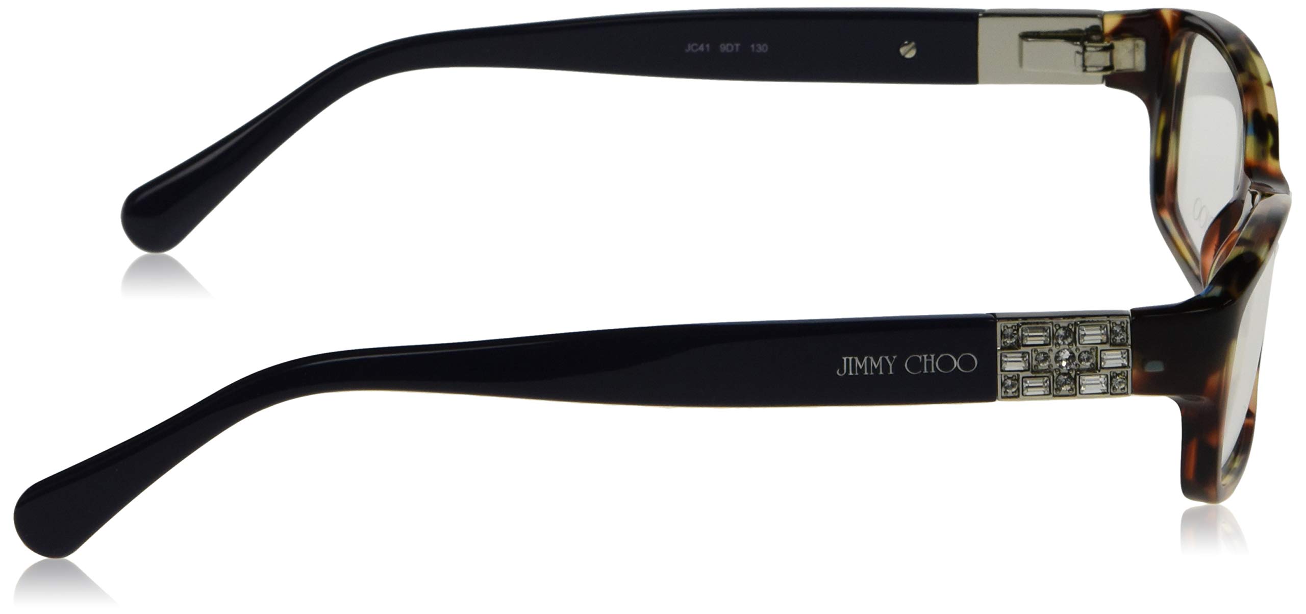 Jimmy Choo Plastic Rectangular Eyeglasses 53 09DT Spotted Havana Blue