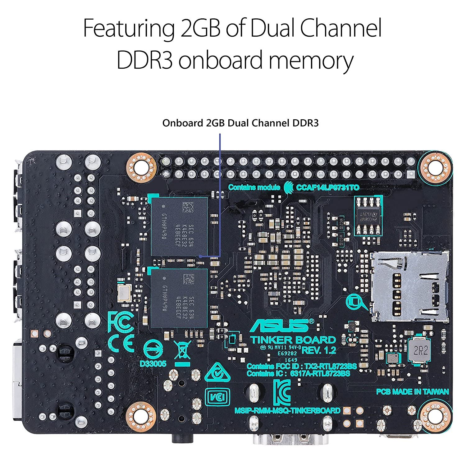 Tinker board RK3288 SoC 1.8GHz Quad Core CPU Single Board Computer Onboard ARM Mali-T764 GPU 2GB RAM DDR3 Motherboard with BT Wifi HDMI USB Ports for IOT Edge Computing Support Android Debian