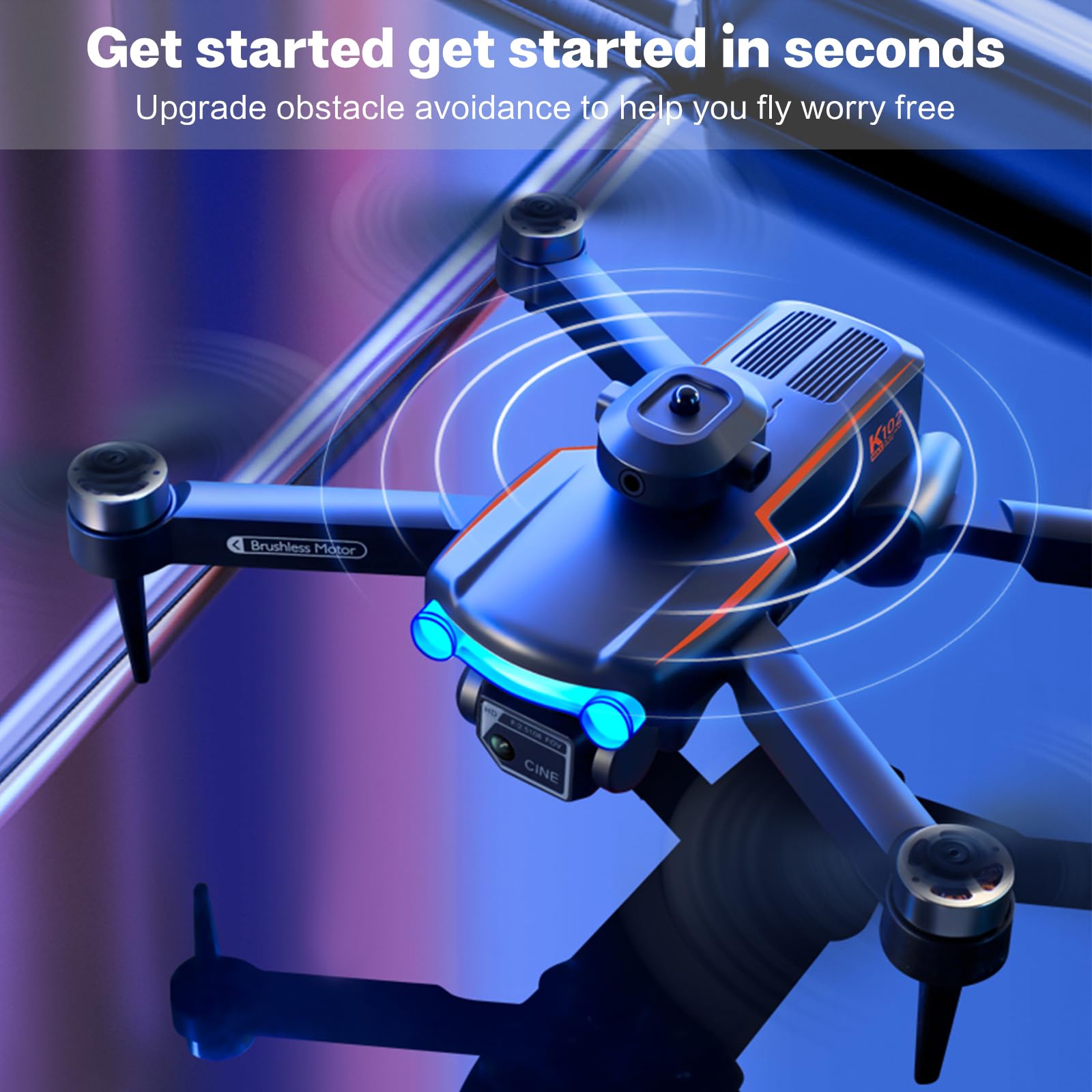 JFFQAA Aerial Photography Drone,Foldable Drone for Adults Beginner,RC Quadcopter with 4K FPV Camera,Altitude Hold, Gravity Sensor,Smart Return Home,Gesture Control,One Key Take Off/Landing(Black)