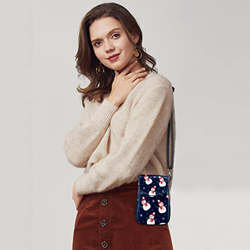 Small Crossbody Bag Snowman Cell Phone Purse Wallet