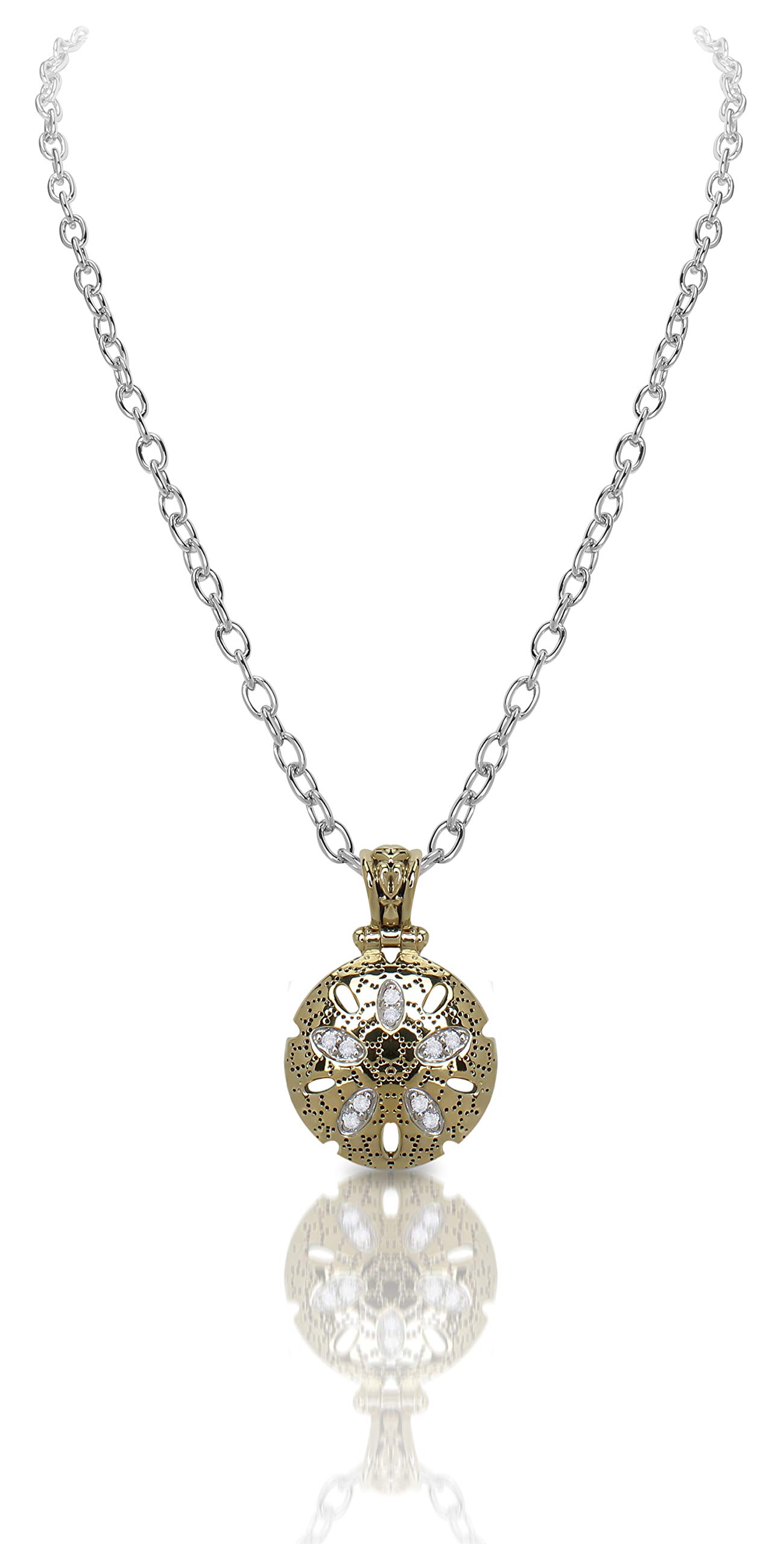 John Medeiros Seaside Sand Dollar Pendant with Chain 16"-18" Adjustable Made In The USA