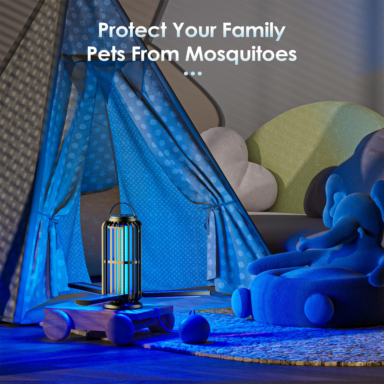 TIENBE Solar Bug Zapper, Mosquito Zapper, 3600mAh Rechargeable Bug Zapper, Cordless & Waterproof Electric Insect Zapper, Outdoor Fly Zapper with 3 Modes Light, for Home, Patio, Backyard, Garden