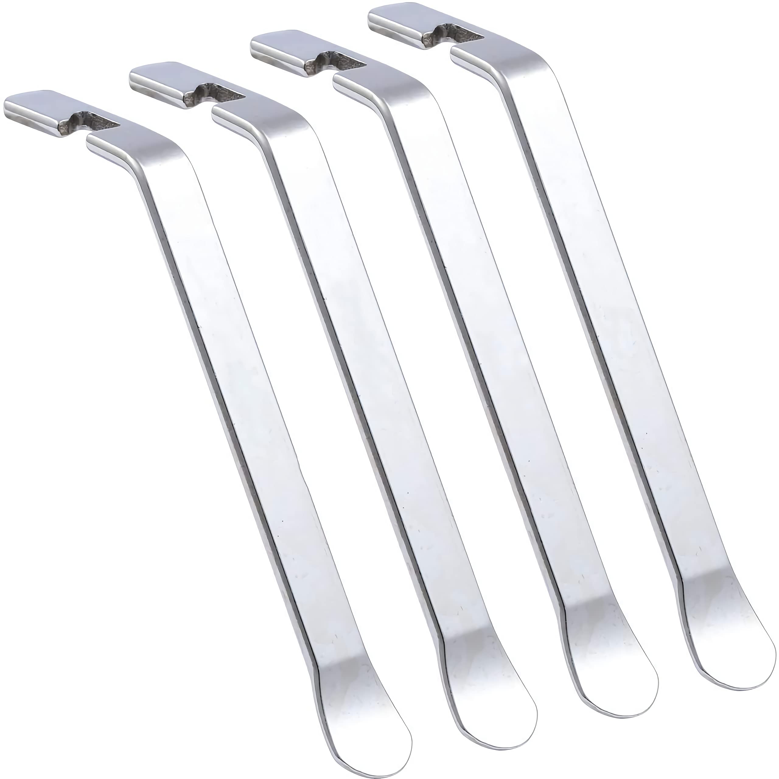 LYCAON Bicycle Tire Levers Bike Spoon Iron Changing Tool (Set of 4), Bike Tire Removal Tools - BMX, MTB Repair & Maintenance Accessories (Silver White)